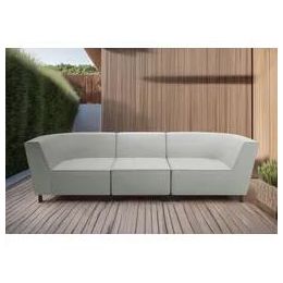 3-Sitzer DOMO collection "Sonna, individuell zusammenstellbar", silber, B:279cm H:77cm T:103cm, 100% Olefin, Sofas, Gartenlounge-Set oder Einzelelemente, Outdoor