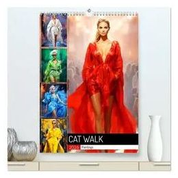 Calvendo Cat Walk. Paintings (hochwertiger Premium Wandkalender 2026 DIN A2 hoch), Kunstdruck in Hochglanz