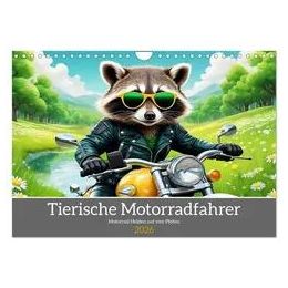 Tierische Motorradfahrer (Wandkalender 2026 DIN A4 quer), Calvendo Monatskalender