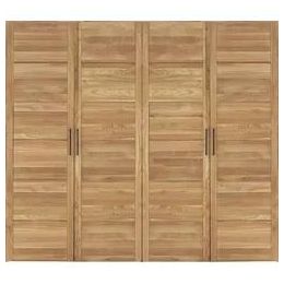 Kleiderschrank Home Affaire "Chamara", beige (natur), B:246cm H:218cm T:65cm, Schr&auml;nke, Kleiderschrank, aus massivem Eichenholz, in unterschiedlichen Breiten, H&ouml;he 218 cm