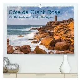 Calvendo C&ocirc;te de Granit Rose - Ein K&uuml;stenbereich in der Bretagne (hochwertiger Premium Wandkalender 2026 DIN A2 quer), Kunstdruck in Hochglanz