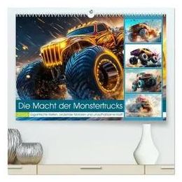 Calvendo Die Macht der Monstertrucks (hochwertiger Premium Wandkalender 2026 DIN A2 quer), Kunstdruck in Hochglanz