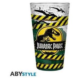 JURASSIC PARK - Large Glass - -Danger High Voltage -