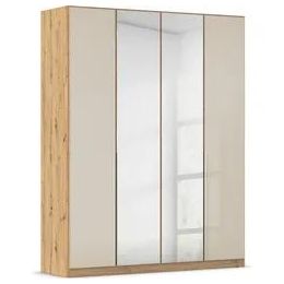 Dreht&uuml;renschrank OTTO HOME "Kleiderschrank Kleiderschr&auml;nke Schrank Garderobe AGORDO mit Glasfront", beige (eiche artisan, glas beige (champagner)), B:181cm H:229cm T:54cm, Holzwerkstoff, Schr&auml;nke, Dreht&uuml;renschrank, durchdachte Innenausstattung, in 8 Breiten und 2 H&ouml;hen MADE IN GERMANY