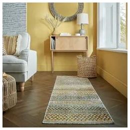 Teppich FLAIR RUGS "Camino", gelb, B:66cm H:8mm L:300cm, Kunstfaser, Teppiche, Teppich, Flachgewebe, Skandi, Esszimmer, Wohnzimmer, Flur