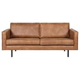 2,5-Sitzer WOOOD "Rodeo", braun (cognac), B:190cm H:85cm T:86cm, Sofas, frei im Raum stellbar, maximale Belastbarkeit 250 kg, Breite 190 cm