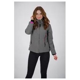 Winterjacke DEPROC ACTIVE "CALGARY WINTER Women", Damen, Gr. 36 (S), grau (anthrazit), 75% Polyamid 25% Polyester, tailliert, mit Daumenl&ouml;chern,mit Schneefang,mit verstellbarem Klettverschluss, Jacken Winterjacke, weiche Skijacke in sportlicher Optik