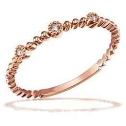 Diamantring Goldmaid Gr. 17, rosa (rosegoldfarben), Fingerringe, Damen, 17, Rotgold 585, Diamantring