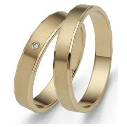 Trauring Firetti "Schmuck Geschenk Gold 375 Hochzeit Ehering "LIEBE" Gr. 50, gold (gelbgoldfarben), Fingerringe, Damen, 50, 0,01 SI = kleine Einschl&uuml;sse mit Brillant, Gelbgold 375, 4mm, Trauring, Made in Germany, wahlweise mit oder ohne Brillant