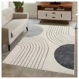 Teppich Carpet City "BONITO 7170", grau, B:140cm H:11mm L:200cm, Obermaterial: 100% Polypropylen, Teppiche, Teppich, L&auml;ufer, Flachflor, Hochtief-Muster/ 3D-Effekt, Geo-Muster, Wohnzimmer