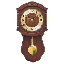 Pendelwanduhr AMS "W964/1", braun (nussbaumfarben), Wanduhren, B/H/L: 27cm x 8cm x 50cm, Quarzuhr, Holzgeh&auml;use, Buche nussbaumfarben,Wohnzimmer,Made in Germany