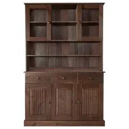 Buffet OTTO HOME "Liotta", braun, B:118cm H:180cm T:34cm, Massivholz, Schr&auml;nke, Buffet, mit 2 Schubkasten u. 6 verstellbare Einlegeb&ouml;den, massives Kiefernholz