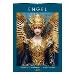 Engel. Goldverzierte Sch&ouml;nheiten in zeitloser Eleganz (Wandkalender 2026 DIN A2 hoch), Calvendo Monatskalender