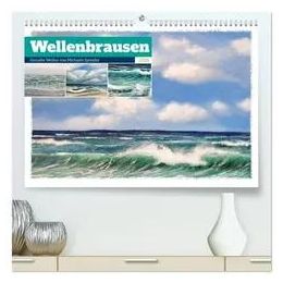 Calvendo Wellenbrausen - Gemalte Wellen von Michaela Spreider (hochwertiger Premium Wandkalender 2026 DIN A2 quer), Kunstdruck in Hochglanz