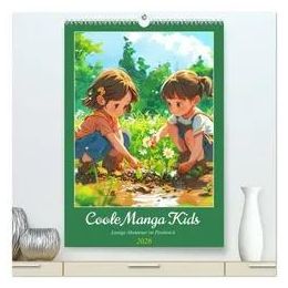 Calvendo Coole Manga Kids. Lustige Abenteuer im Pixelreich (hochwertiger Premium Wandkalender 2026 DIN A2 hoch), Kunstdruck in Hochglanz