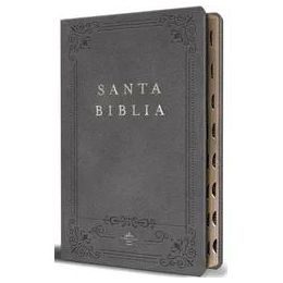 Biblia Rvr 1960 Letra Grande Tama&ntilde;o Manual, Piel Gris Con &Iacute;ndice / Spanish Bible Rvr 1960 Handy Size Large Print Leathersoft Gray with Index