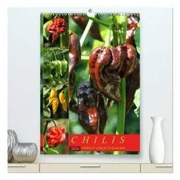 Calvendo Chilis - H&ouml;llisch scharfe Fr&uuml;chtchen (hochwertiger Premium Wandkalender 2026 DIN A2 hoch), Kunstdruck in Hochglanz