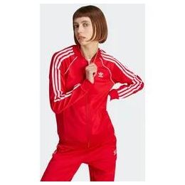 Trainingsjacke Adidas ORIGINALS "ADICOLOR CLASSICS SST ORIGINALS", Damen, Gr. XL, rot (better scarlet), Obermaterial: 50% Baumwolle, 43% Polyester, 7% Elasthan, gestreift, Jacken Trainingsjacke, Sportjacke Superstar