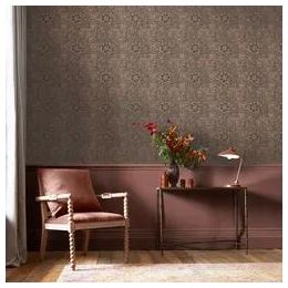 Vliestapete "Marigold Fibrous", grau, B:0,52m L:10m, Vlies, WILLIAM MORRIS AT HOME, Tapeten, Design Tapeten