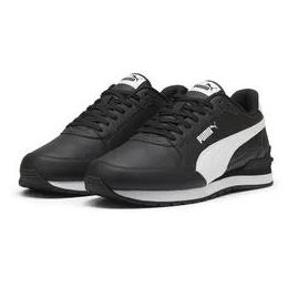 Sneaker Puma "ST RUNNER V4 L", Damen, Gr. 45, Puma schwarz, Puma wei&szlig;, Leder, Schuhe Sneaker, mit Retro-Style, mit SOFTFOAM+ Einlegesohle, mit Gummilaufsohle