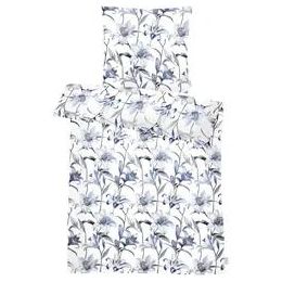 Bettw&auml;sche Apelt "Lilia GOTS", blau (delfter blau), B/L: 135cm x 200cm, 1 Stk., 1 Stk., Satin (Bio-Baumwolle), B/L: 80cm x 80cm, 2 Stk., Satin (Bio-Baumwolle), Obermaterial: 100% Baumwolle, Bettw&auml;sche, Bettw&auml;sche, K&ouml;nigs-Lilienbl&uuml;ten