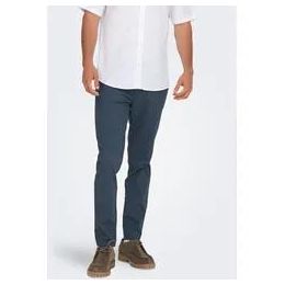 Only & Sons Anzughose ONLY & SONS "ONSMARK PETE SLIM DOBBY 0058 PANT NOOS", Herren, Gr. 33, L&auml;nge 32, blau (bering sea), Web, Obermaterial: 88% Baumwolle, 9% Polyester, 3% Elasthan, unifarben, slim fit normal, Hosen Anzughose