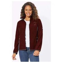 Fleecejacke Casual Looks, Damen, Gr. 42, rot (erdbeere, anthrazit, meliert), 100% Polyester, gemustert, mehrfarbig, unifarben, Jacken Fleecejacke