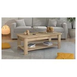 Couchtisch Home Affaire "Jersey Kaffeetisch, 124 cm, in trendigen Farben, modern", braun (artisan eiche, artisan eiche), B:124cm H:45cm T:60cm, Tische, Couchtisch, Eleganter Couchtisch, zeitloses Design, mit eine Ablagebode