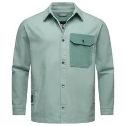 Outdoorhemd Ragwear "Garwend", Herren, Gr. M (50), Normalgr&ouml;&szlig;en, blau (aquablau), Material: 100% Baumwolle, gerade Po-bedeckend, hoch geschlossener Ausschnitt, Krempel&auml;rmel,mit Kn&ouml;pfen,&Auml;rmel mit &Auml;rmelschlitz abgesteppte Kante mit Kn&ouml;pfen, Hemden, Stylisches Herren Holzf&auml;llerhemd mit Brusttasche