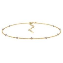 Collier Elli "Choker Labradorit Grau 925 Sterling Silber Gold-plated" Gr. 36, gold, Halsketten, Damen, 36,mit Stein, Silber 925 (Sterlingsilber), L: 36, Collier