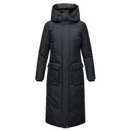 Wintermantel Navahoo "Wolkenfrost XIV", Damen, Gr. XS (34), blau (navy), Obermaterial: 100% Polyester. Futter: 100% Polyester. Wattierung: 100% Polyester, figurumspielend ca. Mitte Wade, hoch geschlossener Ausschnitt, &Auml;rmel ohne &Auml;rmelschlitz Rippstrickb&uuml;ndchen, M&auml;ntel Wintermantel, Extralanger Damen Mantel mit Kapuze