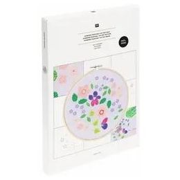 Rico Design Diamond Painting DIY-Set, Bild auf Leinwand, Schimmernde Blumen // &Oslash; 20 cm. 19-teilig