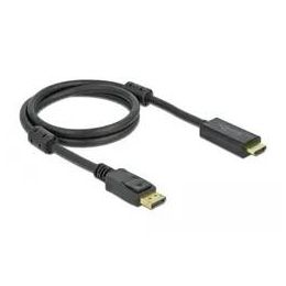 Delock DisplayPort / HDMI Anschlusskabel DisplayPort Stecker, HDMI-A Stecker 1 m Schwarz 85955 vergoldete Steckkontakte, 4K UHD DisplayPort-Kabel