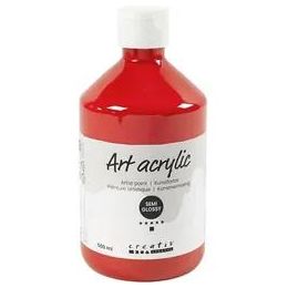 Creativ Company Acrylfarbe, Mattgl&auml;nzend, Transparent, Kadmiumrot, 500 ml/ 1 Fl.