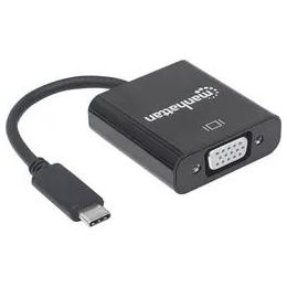 Manhattan 151771 USB / VGA Adapter [1x USB 3.2 Gen 2 Stecker C (USB 3.1) - 1x VGA-Buchse] Schwarz Farbcodiert, Flexibel