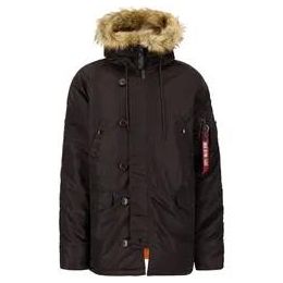 Winterjacke Alpha Industries "N-3B VF 59 Vintage Fit", Herren, Gr. S, braun (hunter braun), Obermaterial: 100% Nylon; Futter: 100% Nylon; F&uuml;llung: 100% Polyester, Jacken Winterjacke