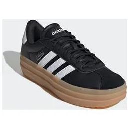 Plateausneaker Adidas SPORTSWEAR "VL COURT BOLD", Damen, Gr. 40, schwarz (core schwarz, ftwr wei&szlig;, cyber metallic), Leder, Synthetik, Schuhe Plateausneaker, inspiriert vom Design des Adidas gazelle bold, Topseller