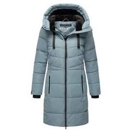 Winterjacke Marikoo "Natsukoo XVI", Damen, Gr. XS, blau (powder blau), Obermaterial: 100% Polyester, Jacken Winterjacke, Stepp Mantel mit gro&szlig;er Kapuze