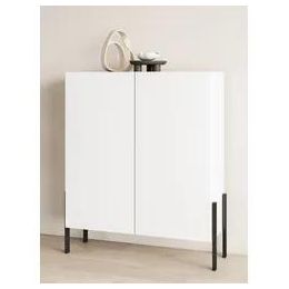 Kommode OTTO HOME "Jukon, Breite 110 cm, moderne grifflose Hochschrank, 2T&uuml;ren", wei&szlig; (wei&szlig; matt), B:110cm H:135cm T:40cm, Sideboards, Kommode, Highboard mit viel Stauraum, push-to-open-Funktion