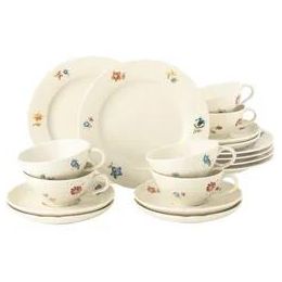 Teeservice Seltmann Weiden "Geschirr-Set, 18 Teile, Marieluise Bl&uuml;tenmeer", bunt (wei&szlig;, bunt), 18 Stk., Porzellan, Geschirr-Sets, Teetassen, Teller, Untertassen, Made in Germany 18 Teile, 6 Personen