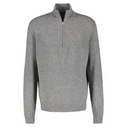 Troyer Lerros "Schurwoll-Stricktroyer mit Kaschmiranteil", Herren, Gr. 3XL, grau (platinum grau melange), 88% Schurwolle, 12% Kaschmir, ohne Ausschnitt, Pullover Troyer
