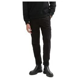 Cargohose Tom Tailor DENIM, Herren, Gr. XXL, N-Gr, schwarz, Web, Obermaterial: 98% Baumwolle, 2% Elasthan, unifarben, regular fit kn&ouml;chellang, Hosen Cargohose, mit Taschen
