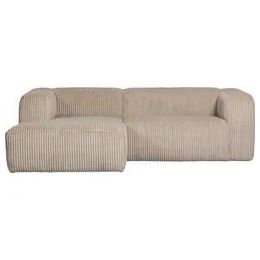Ecksofa Woood "Bean", beige (travertin), B:254cm H:73cm T:178cm, Sofas, Ecksofa, Chaiselongue-Sofa, Breite 254 cm