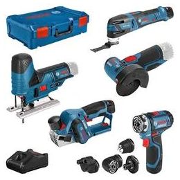 Elektrowerkzeug-Set Bosch PROFESSIONAL, blau, Werkzeugmaschinen-Sets, 10-tlg., Professional 12V Akku-System