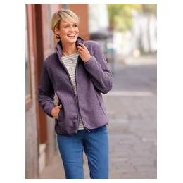 Fleecejacke Casual Looks, Damen, Gr. 48, lila (feige), 100% Polyester, unifarben, Jacken Fleecejacke