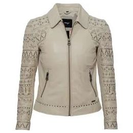 Lederjacke Maze "42021266", Damen, Gr. XL, beige (oat), Obermaterial: 100% Lammleder. Innenfutter: 100% Baumwolle. &Auml;rmelfutter: 100% Polyester, Jacken