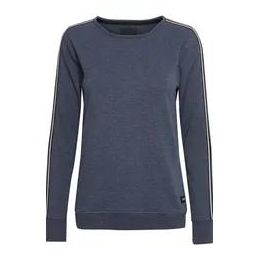 Longpullover oxmo "Sweatshirt OXGabita", Damen, Gr. S, blau (insignia blau melange), Obermaterial: 60% Baumwolle CO. 40% Polyester PES., Sweatshirts Longpullover
