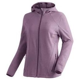 Fleecejacke Maier Sports "Tesila Hood W", Damen, Gr. 38, purpurviolett, 69% Polyester, 24% Viskose, 7% Elasthan, Jacken Fleecejacke, Damen Midlayer, atmungsaktiv schnelltrocknend, Full-Zip, Regular fit