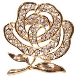 Tuchring Firetti "Schmuck Geschenk Ansteckschmuck Schalclip Rose", gold (gelbgoldfarben, kristallwei&szlig;, kristallwei&szlig;), Broschen, Damen, Messing, mit Zirkonia (synth.)