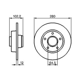 Bosch Bremsscheibe 0 986 479 144 hinten rechts links voll 280mm f&uuml;r RENAULT VAUXHALL NISSAN OPEL 7701206846 93850649 8200228610
